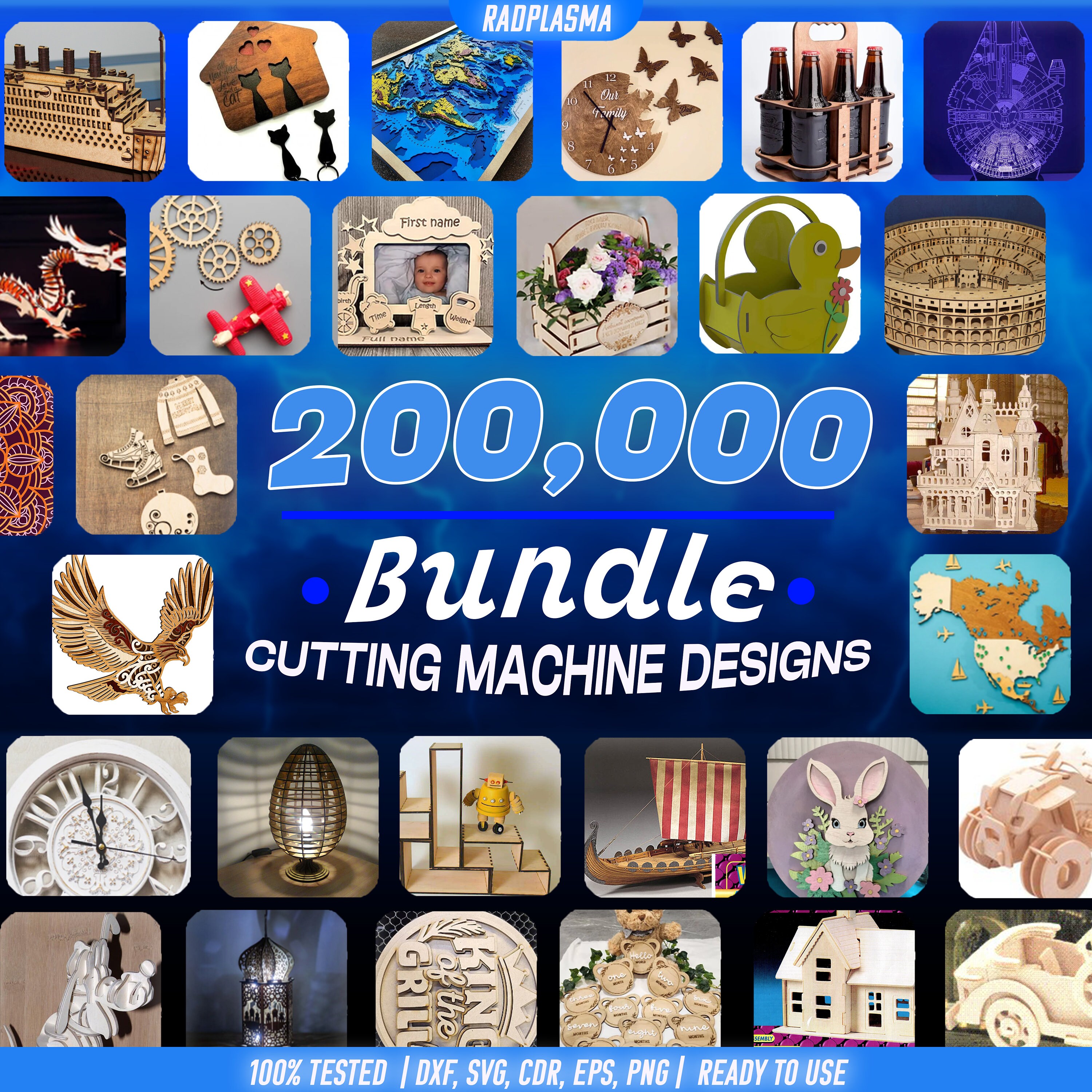 200,000 DXF Files for Plasma Laser CNC Machines. Dxf, Svg, Cdr, Eps ...