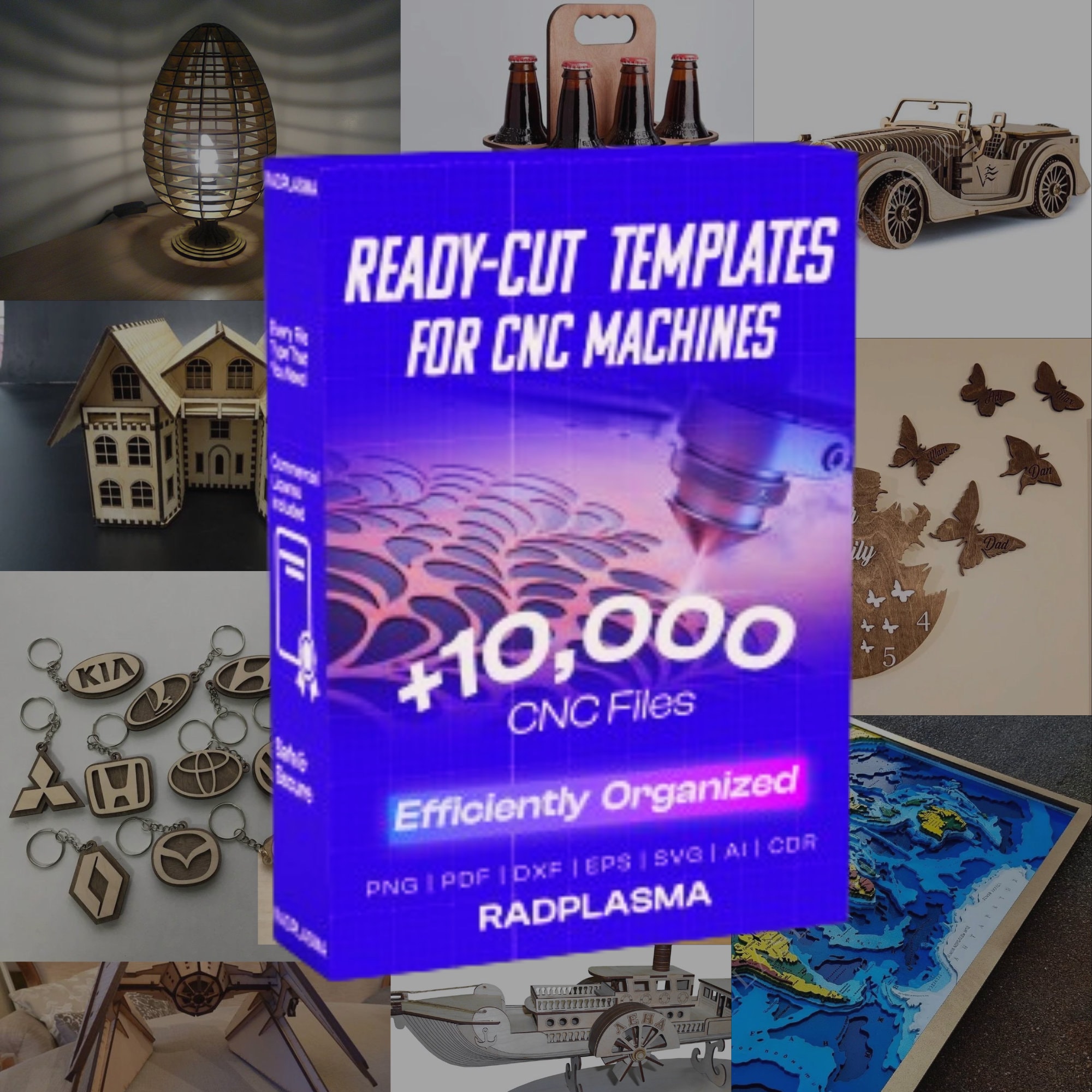 10000+ DXF Files for Plasma Laser CNC Machines. Dxf, Svg, Cdr, Eps, Png ...