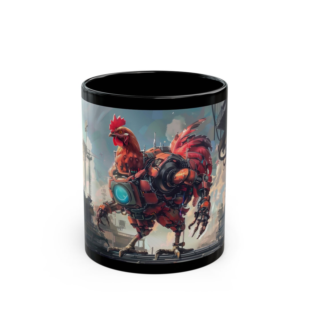 Mechanized Chicken Mug, Futuristic Chicken Mug, Cool Robot Mug, Video ...