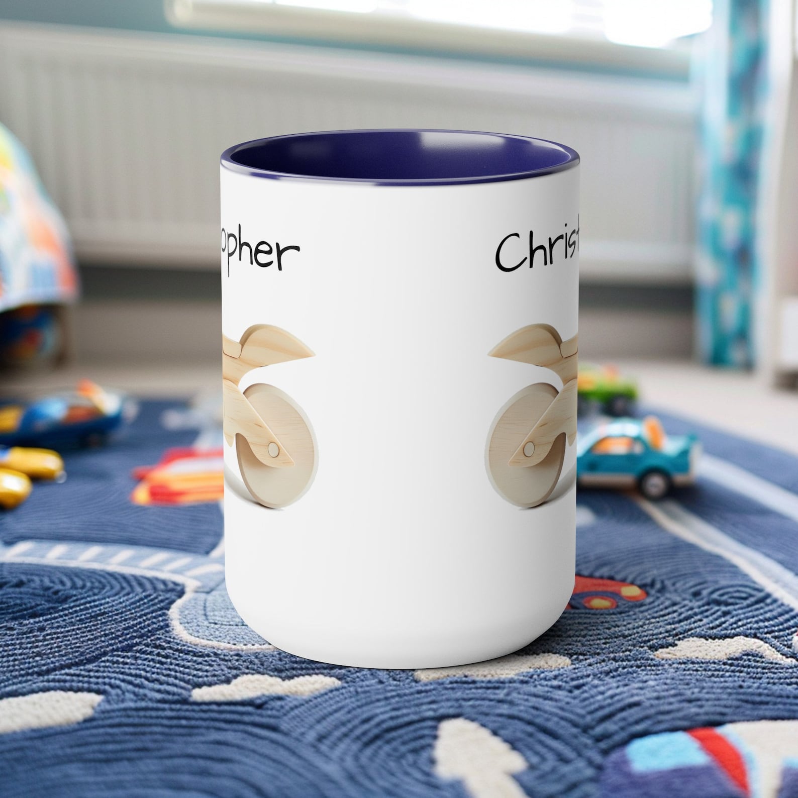 Personalized Wooden Toy Motorcycle Mug for Kids, Children's Mug, Cute ...