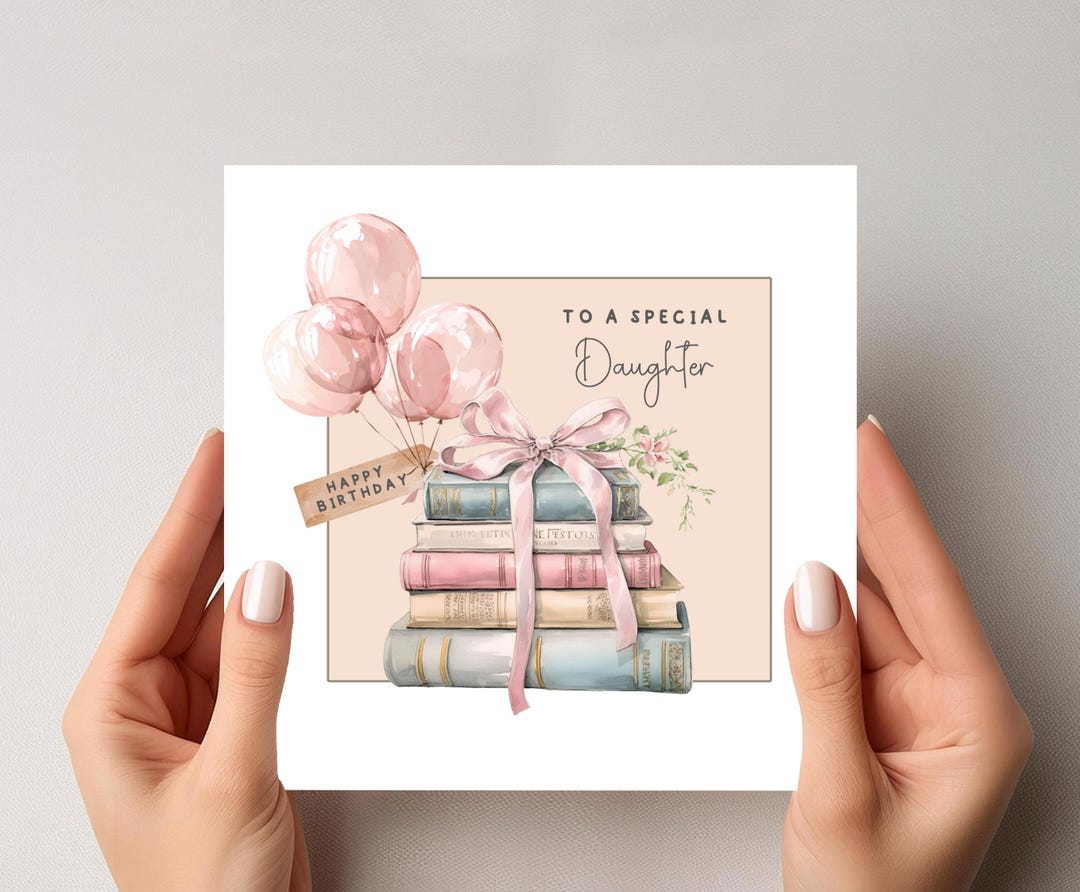 Books Birthday Card: Vintage Daughter Card - Etsy UK