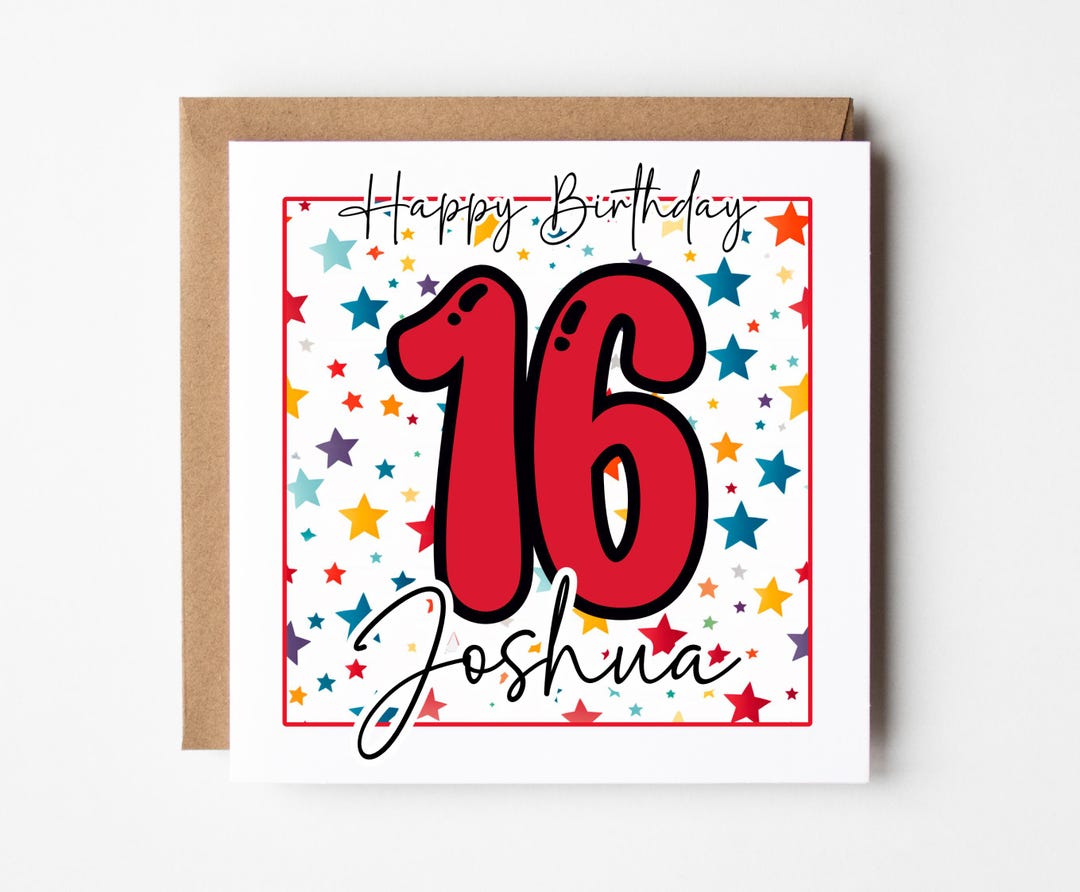 Personalised 16th Birthday Card for Him - 16 Years - Boys 16th Card ...
