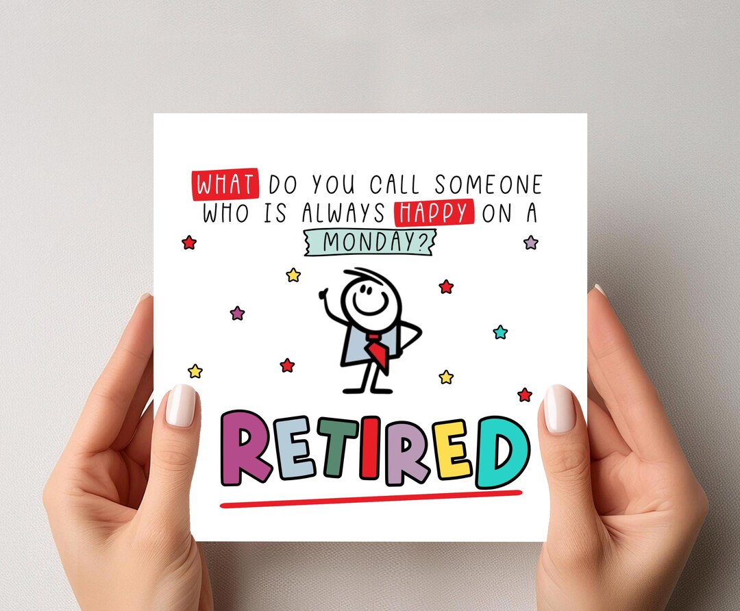 Funny Retirement Card: Happy on A Monday Joke Card - Etsy UK
