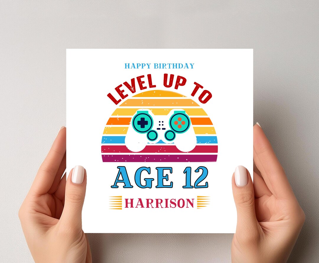 Level 12 Unlocked Birthday Card - Boy Gamer Video Game - Etsy UK