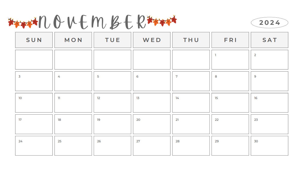 Monthly Calendar 2024 With Graphics Digital Printable - Etsy