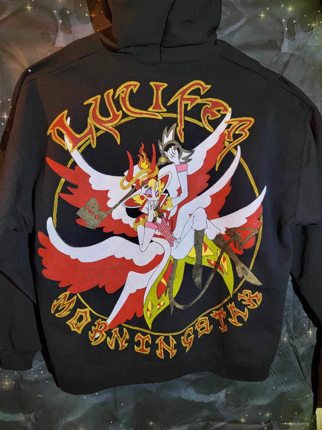 Lucifer Morningstar Hand Painted Pull Over Hoodie - Etsy
