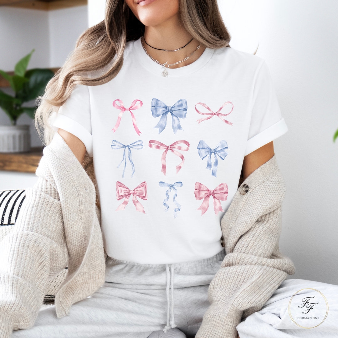 Pink Bow Shirt, Coquette Bows Shirt, Girlie Girl, Coquette Aesthetic ...