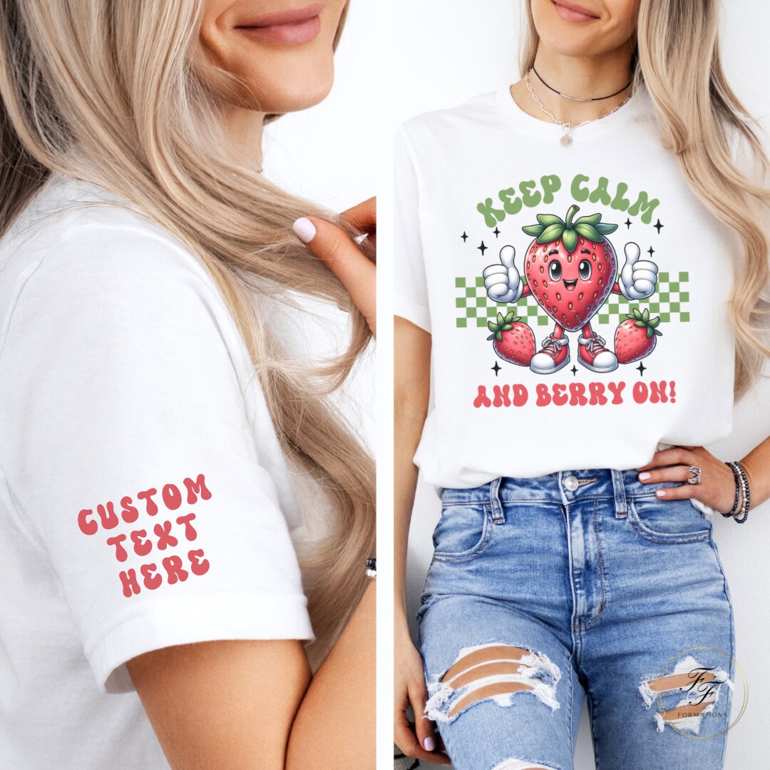 Retro Inspirational Strawberry Shirt, Checkered T-shirt, Girly Girl Era ...