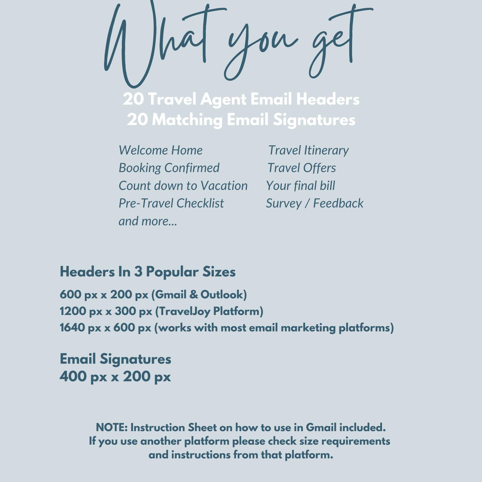 Travel Agent Email Header Banners, Matching Email Signature Canva ...