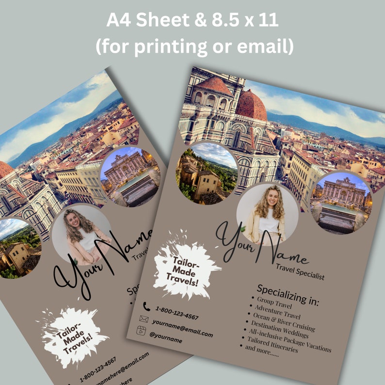 Travel Agent Introduction Flyer Template, Travel Agency Instagram and ...