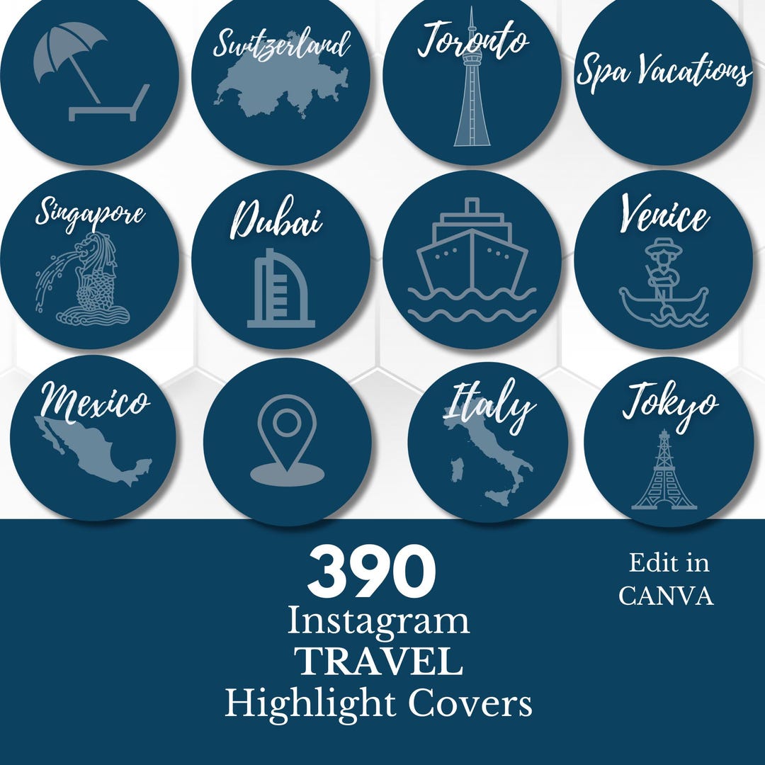 Travel Instagram Highlight Cover, Travel Highlight Cover Bundle ...