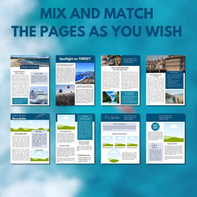 Travel Agent Newsletter Template, Travel Agency Marketing Content ...