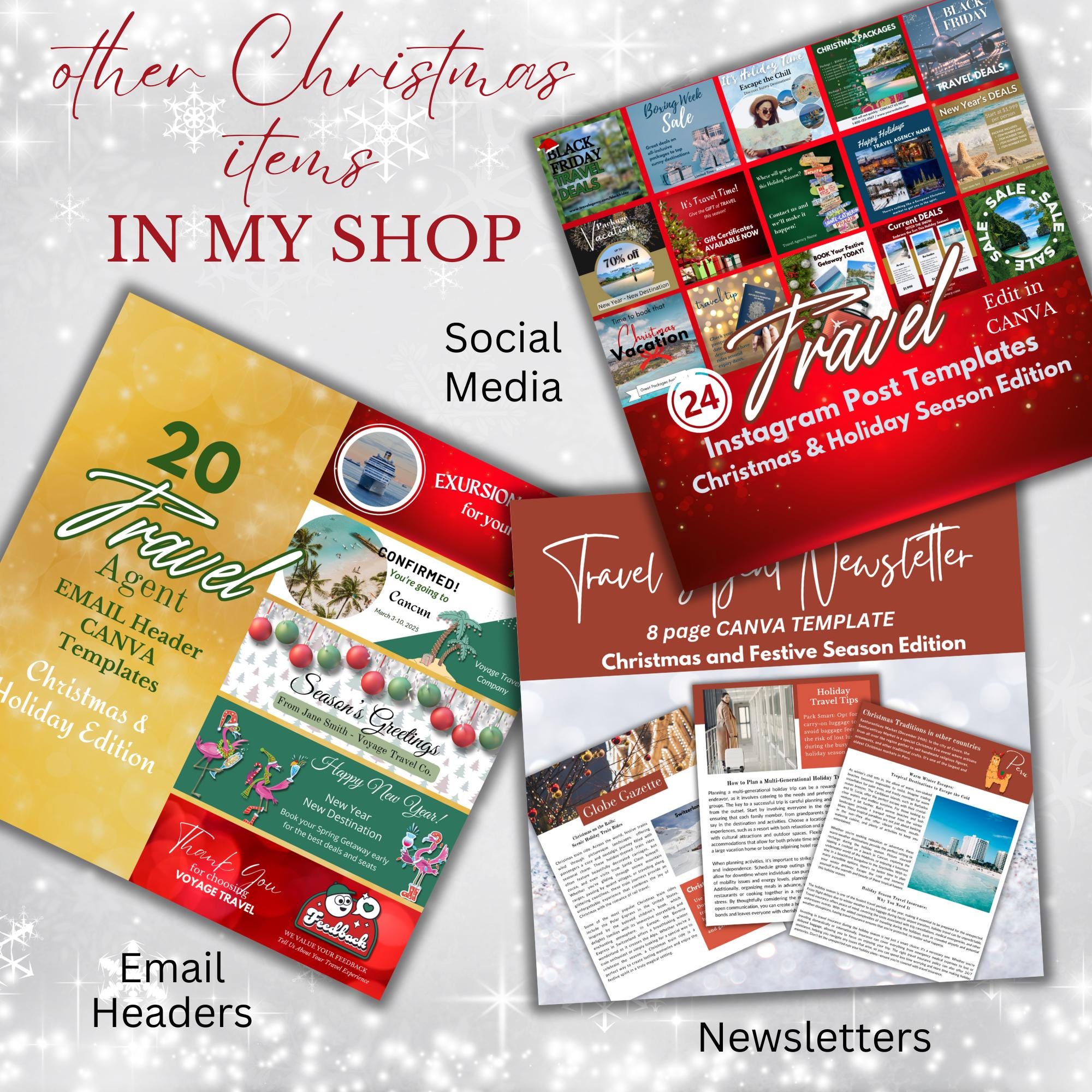 Travel Agent Christmas and Holiday Season Client Thank You Cards ...