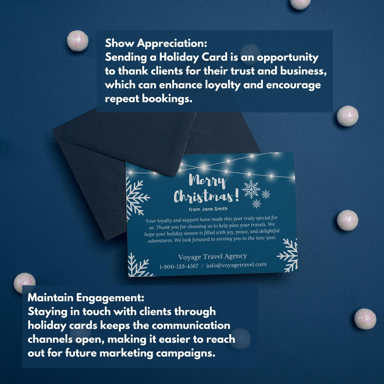 Travel Agent Christmas and Holiday Season Cards, Client Festive Thank ...