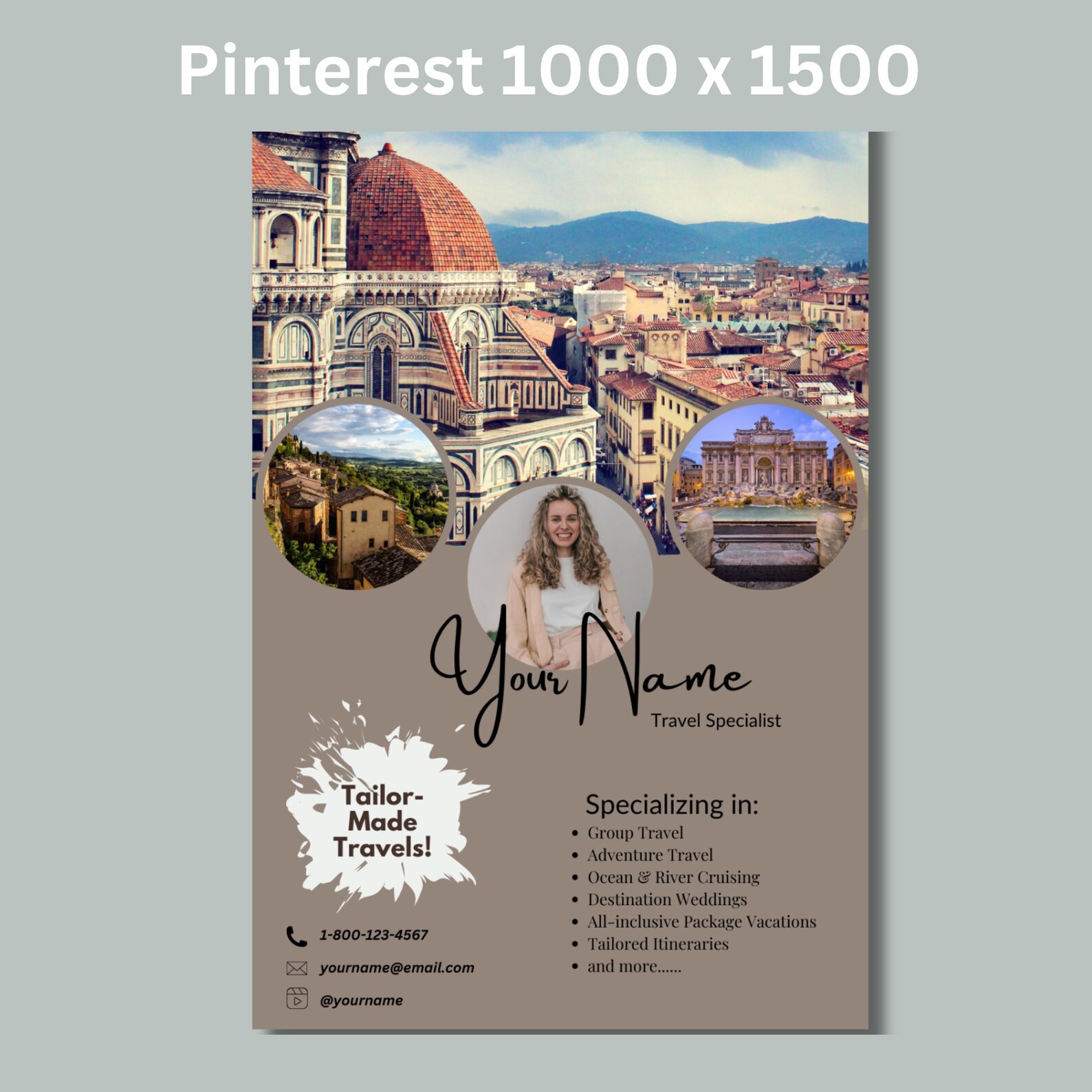 Travel Agent Introduction Flyer Template, Travel Agency Instagram and ...