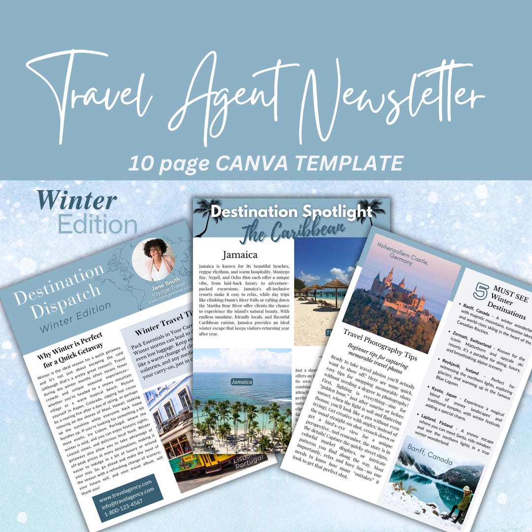 Travel Agent Newsletter Canva Template, Travel Agency Marketing Email ...