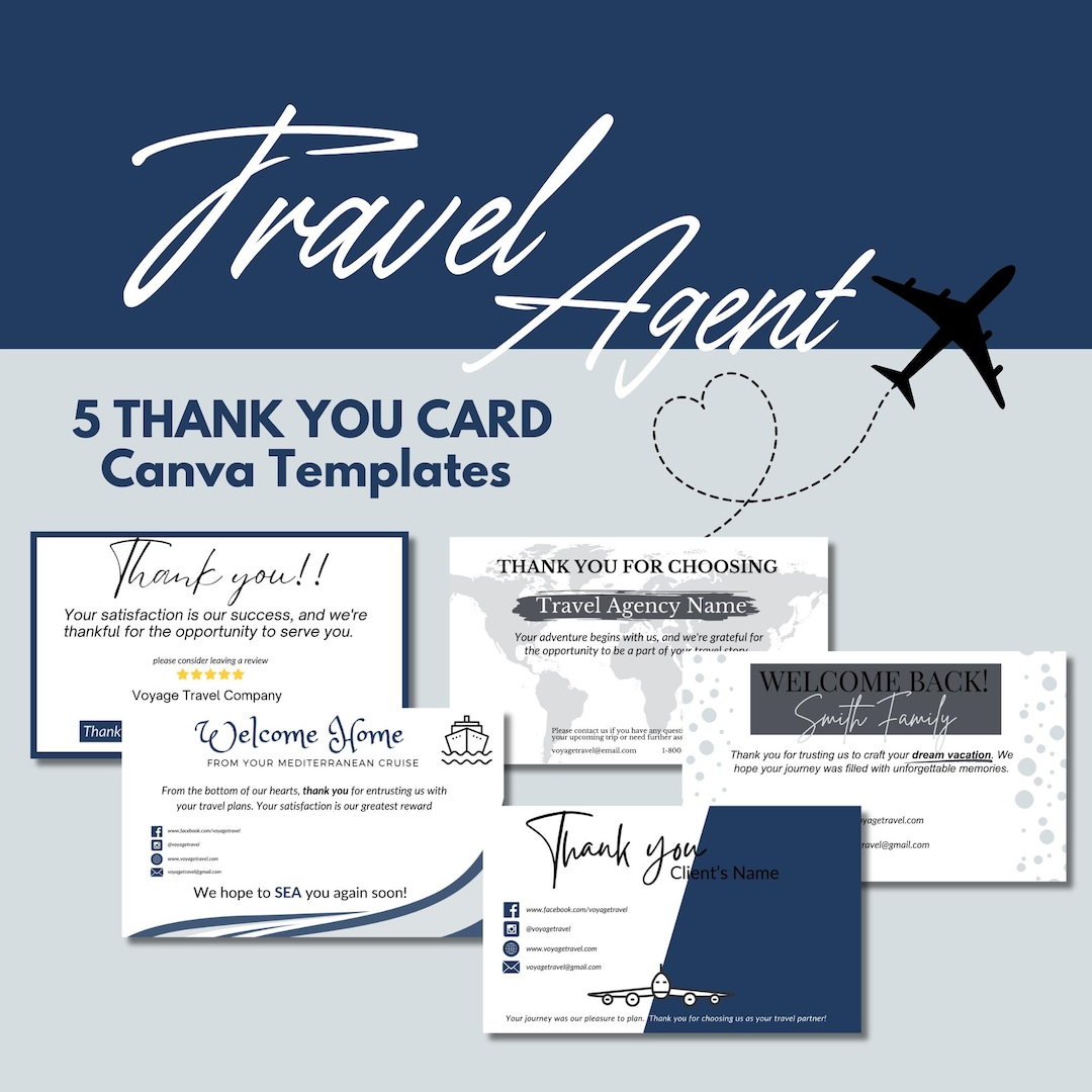 Travel Agent Thank You Card, Travel Advisor Digital and Printable Thank ...