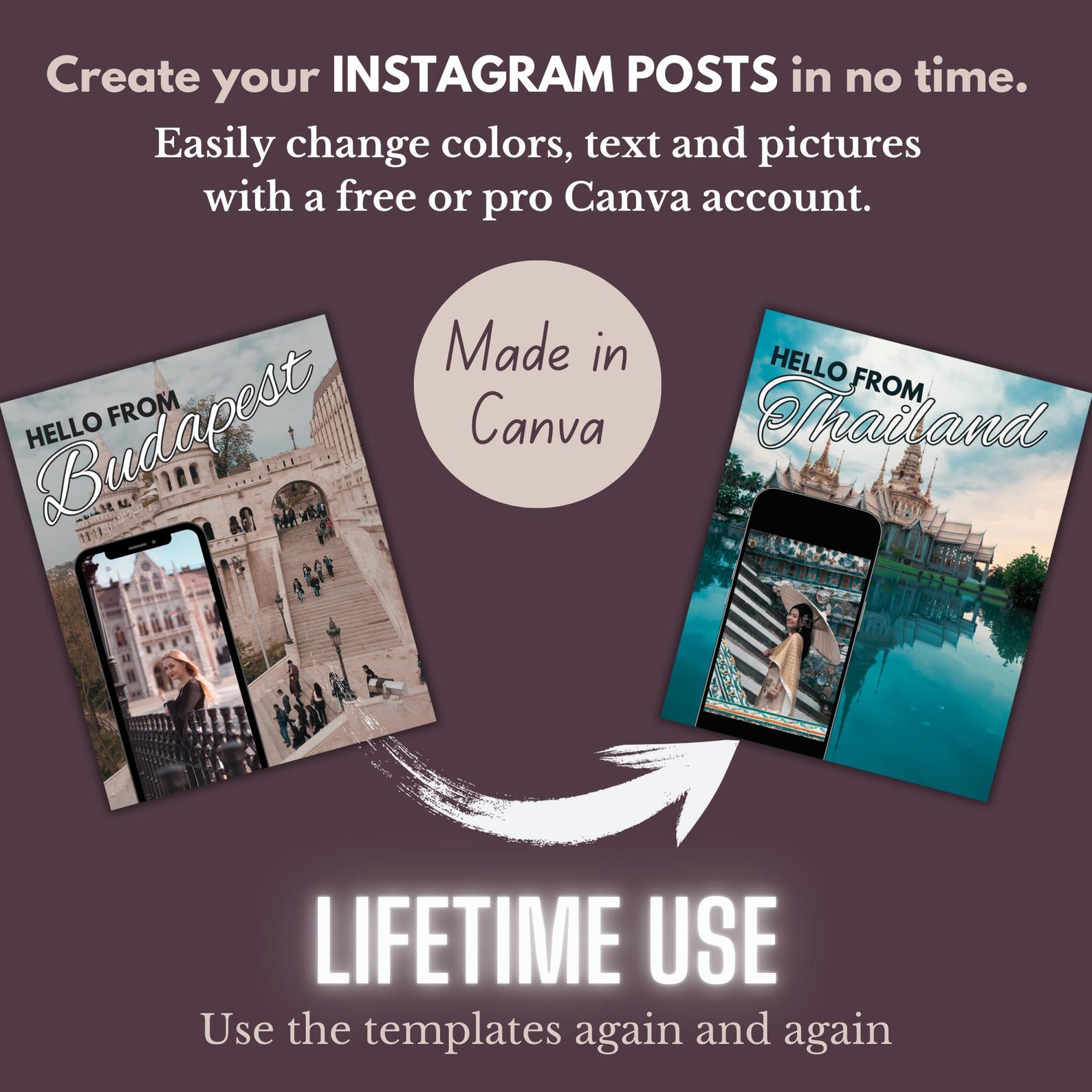 Travel Blogger Instagram Template, Travel Blogger Social Media, Travel ...