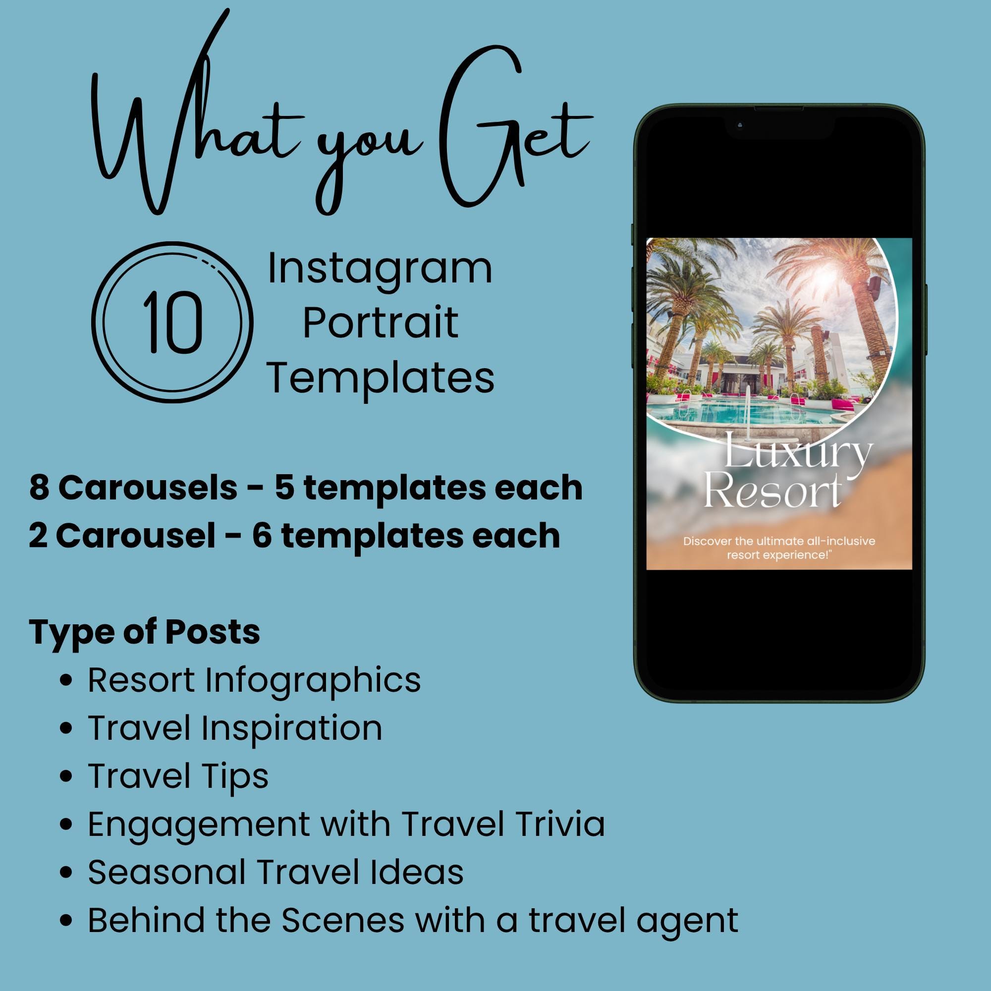 Travel Agent Instagram Carousel, Travel Social Media Content, Edit in ...
