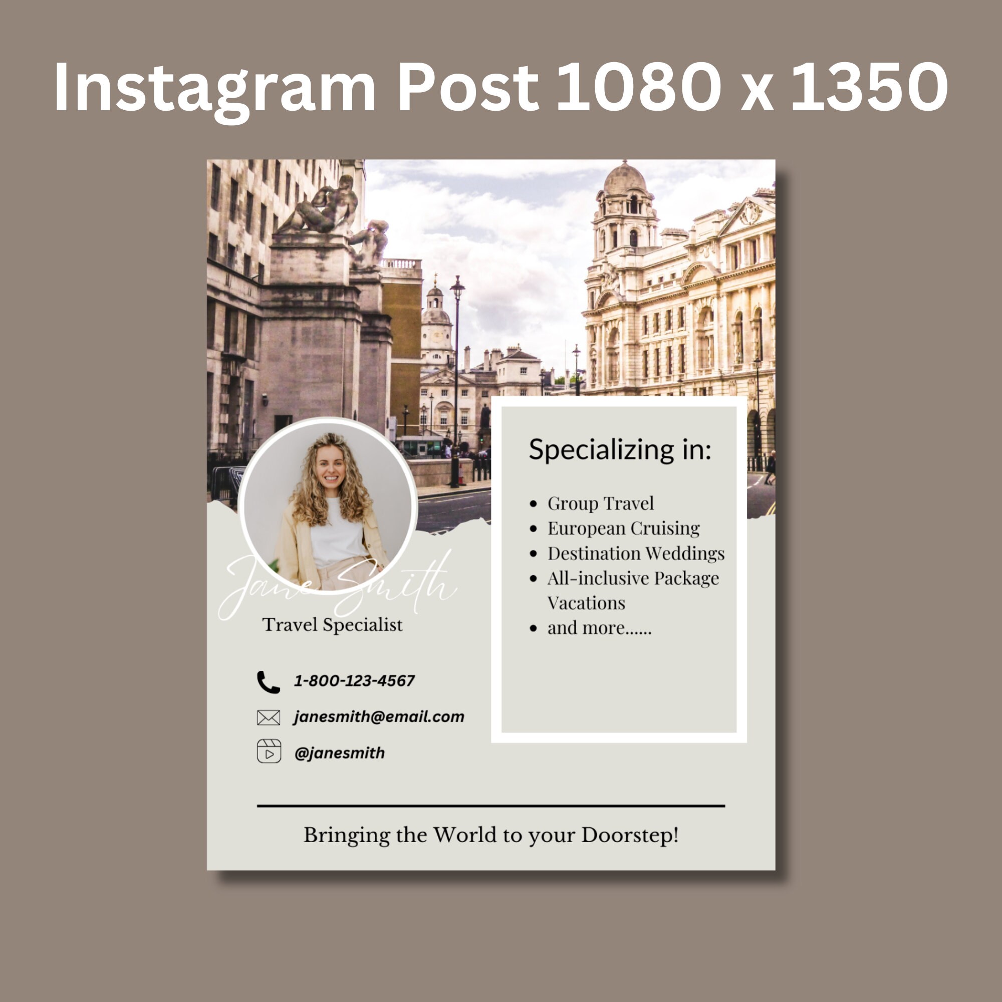 Travel Agent Introduction Flyer Template, New Travel Agency Instagram ...