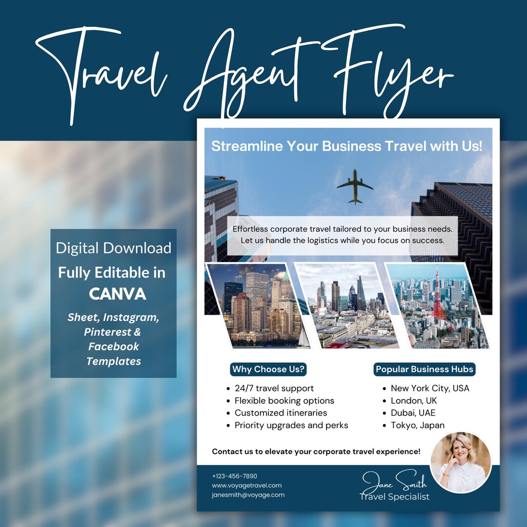 Travel Agent Flyer Template, Travel Marketing Material, Travel Advisor ...
