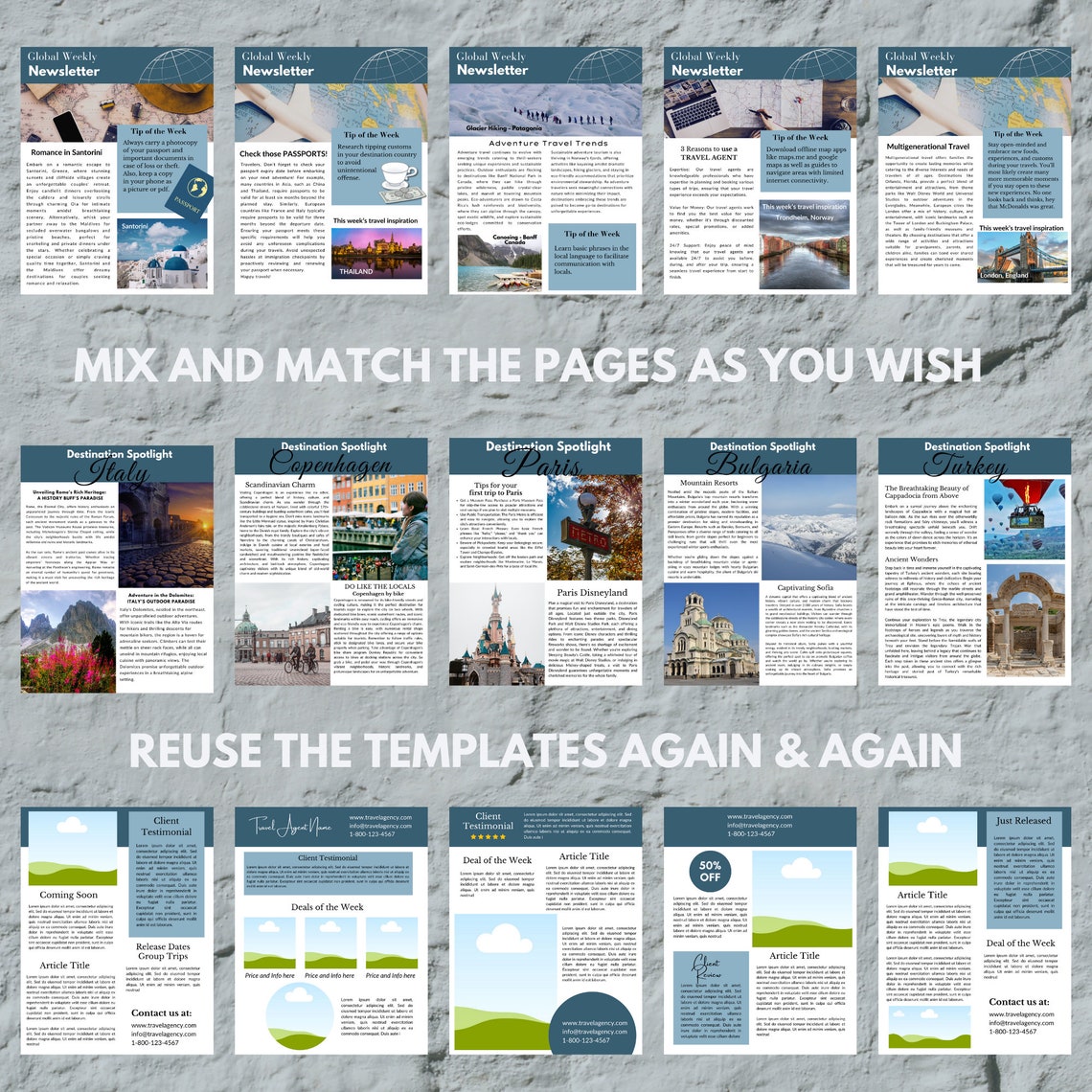 Travel Agent Newsletter Template, Travel Agency Marketing Content ...