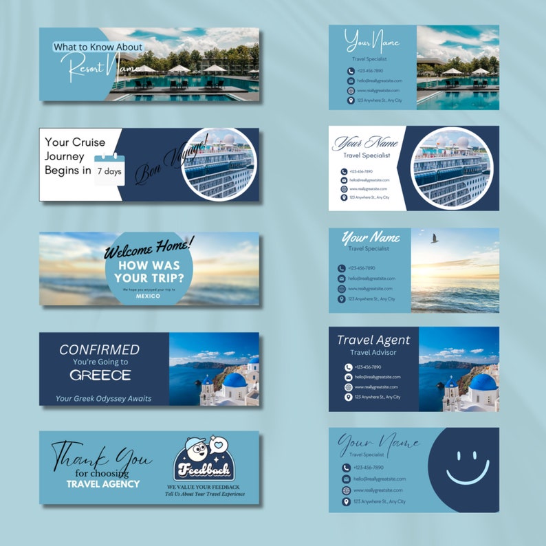 Travel Agent Email Header Banners, Matching Email Signature Canva ...