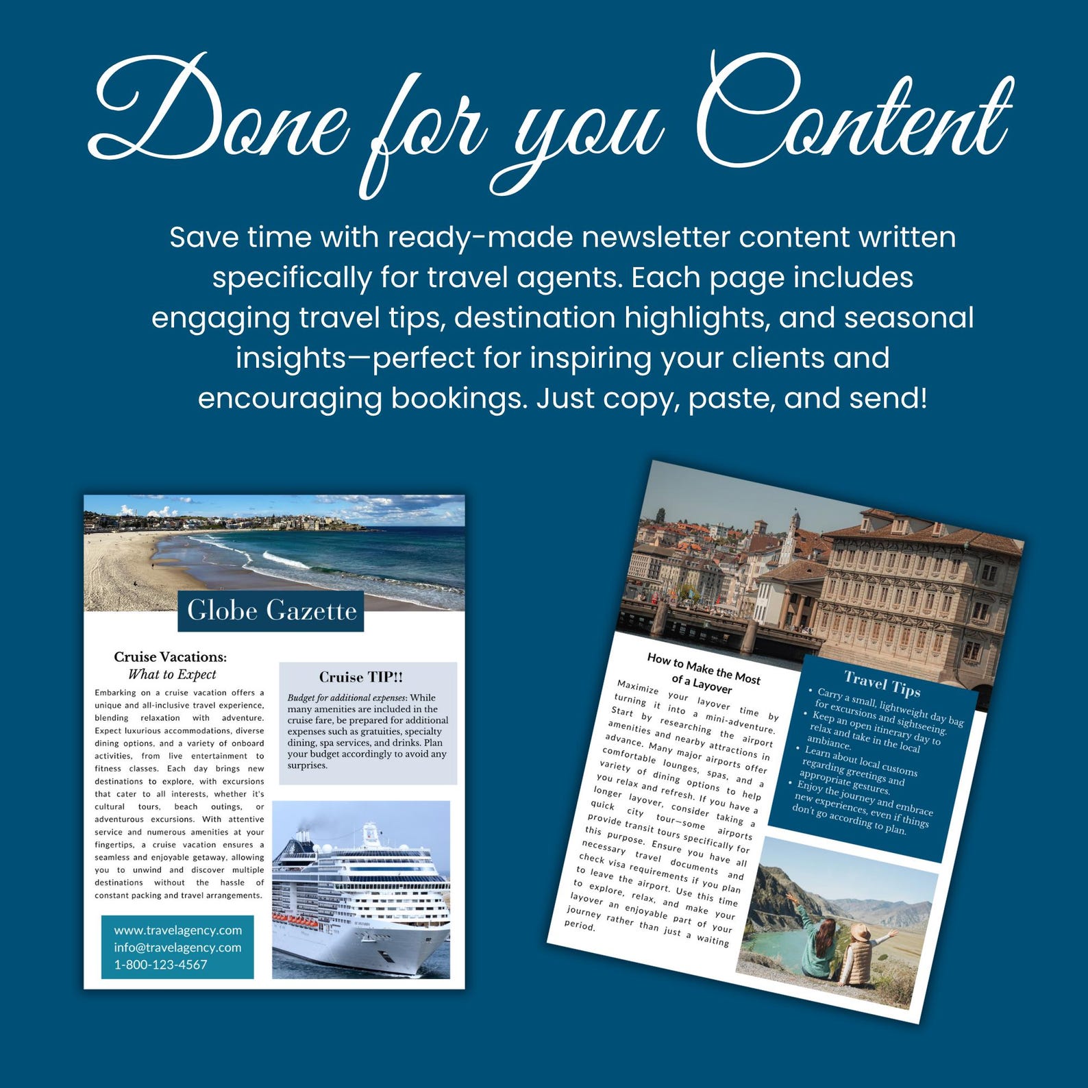 Travel Agent Newsletter Template, Travel Agency Marketing Content ...
