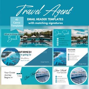 Travel Agent Email Header Banners and Matching Email Signature, Email ...