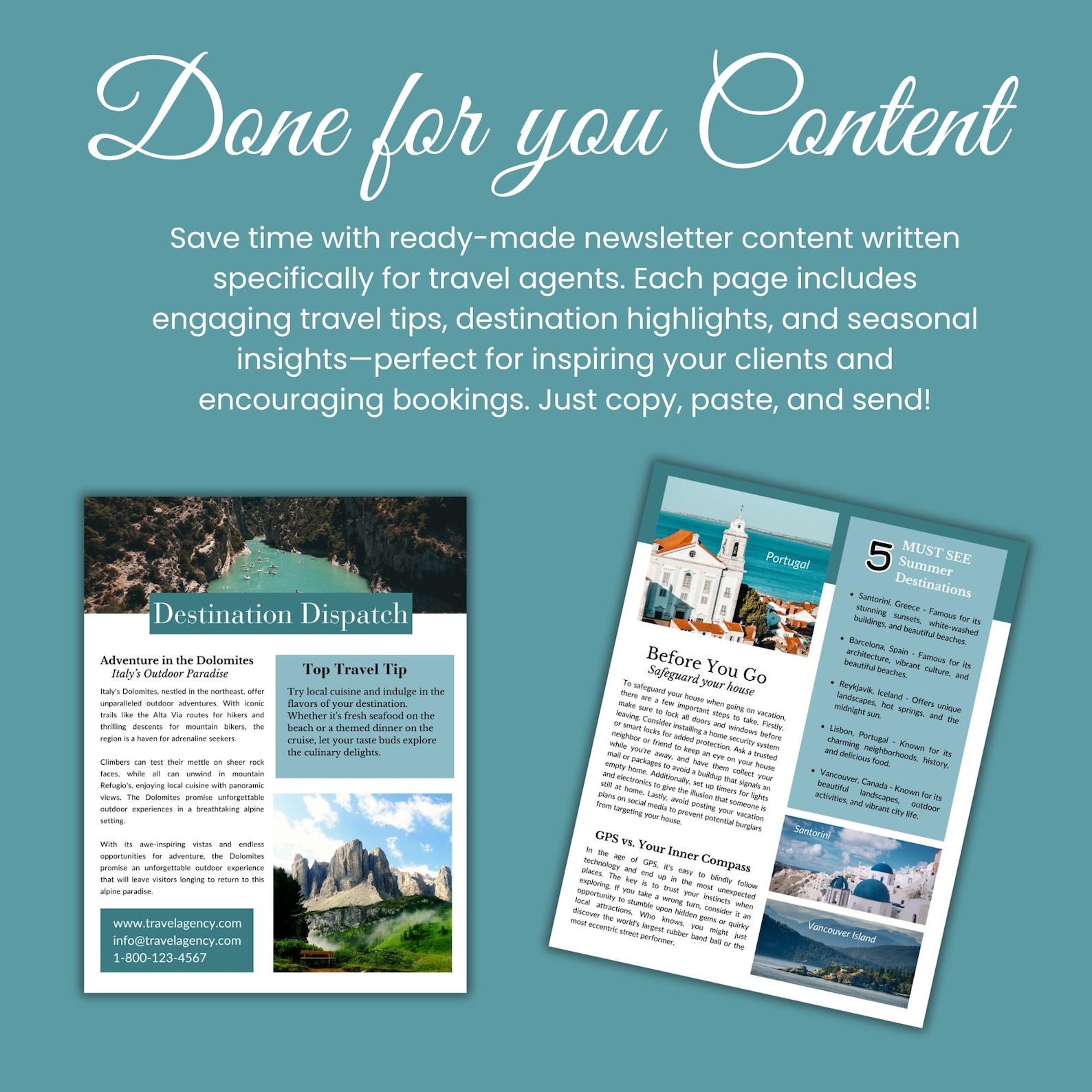 Travel Agent Newsletter Template, Travel Agency Marketing Content ...