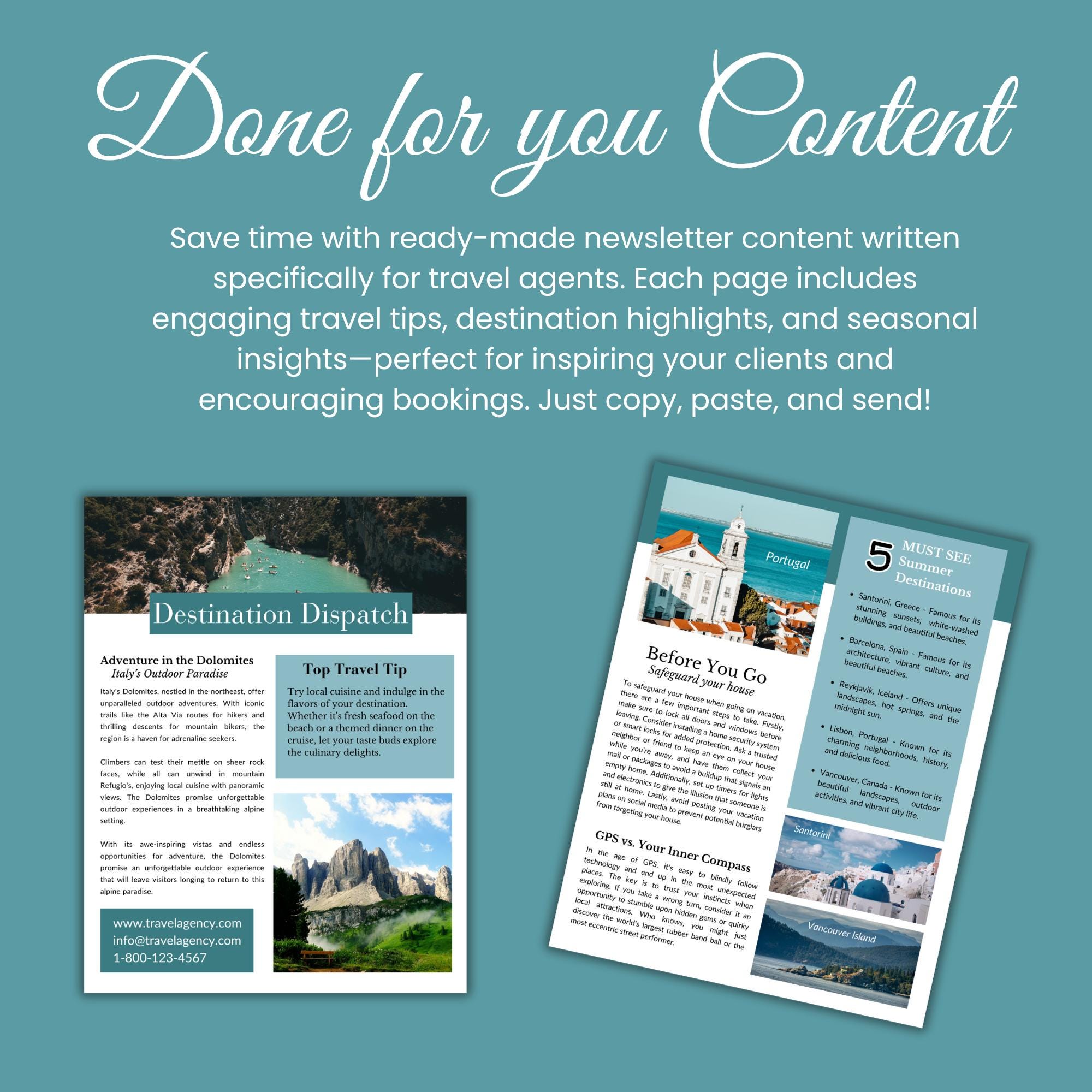 Travel Agent Newsletter Template, Travel Agency Marketing Content ...