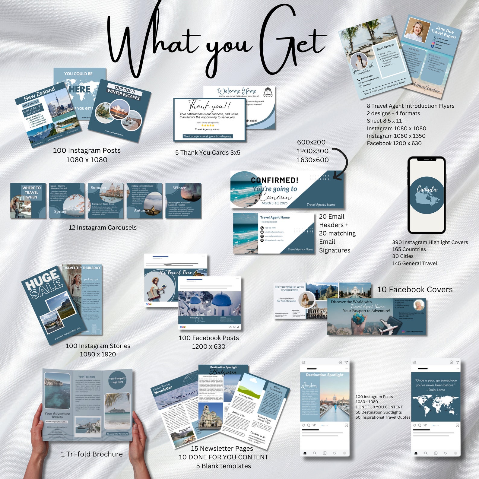 Travel Agent Template Bundle, Social Media Content, Email Header ...