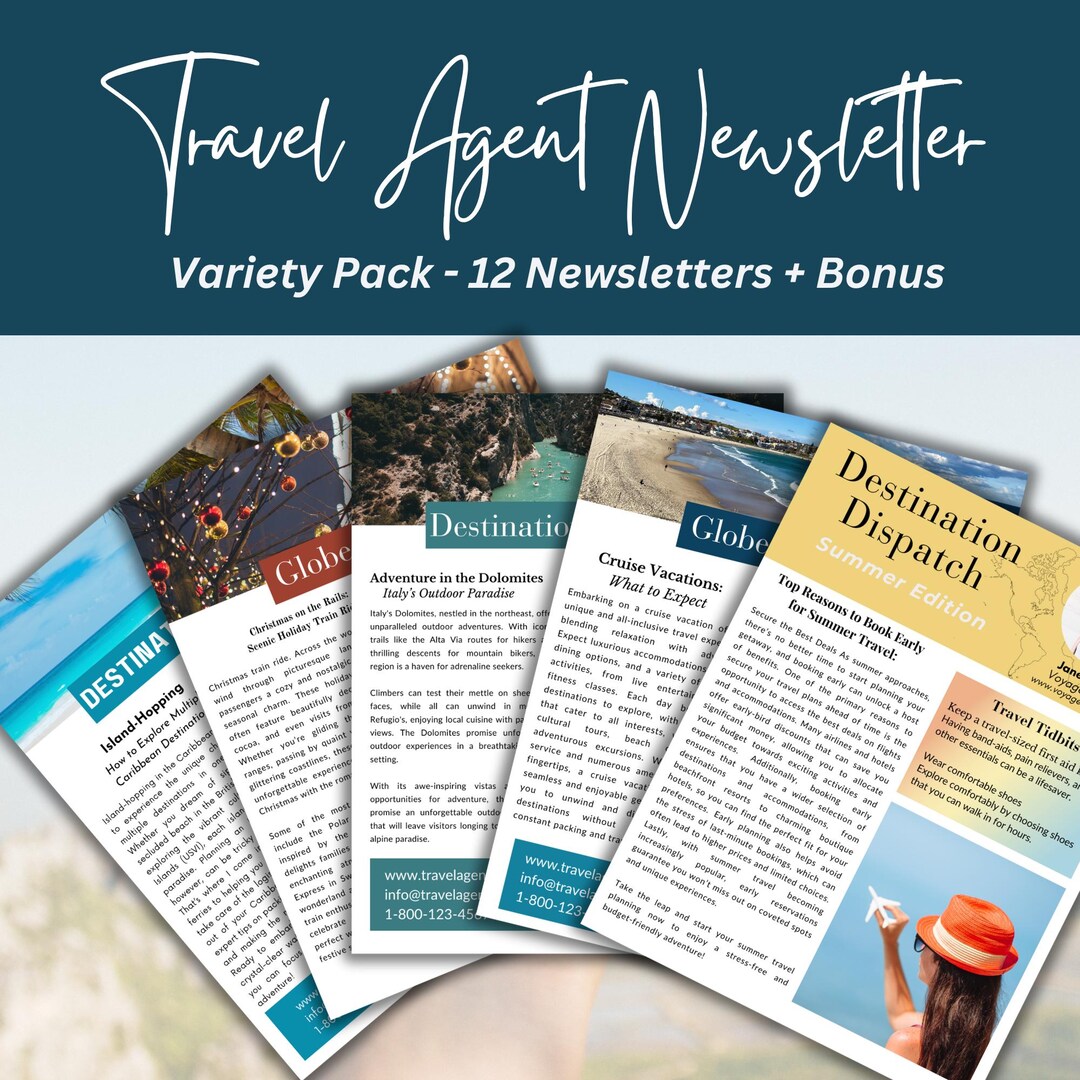 Travel Agent Newsletter Canva Template, Travel Agency Marketing Email ...