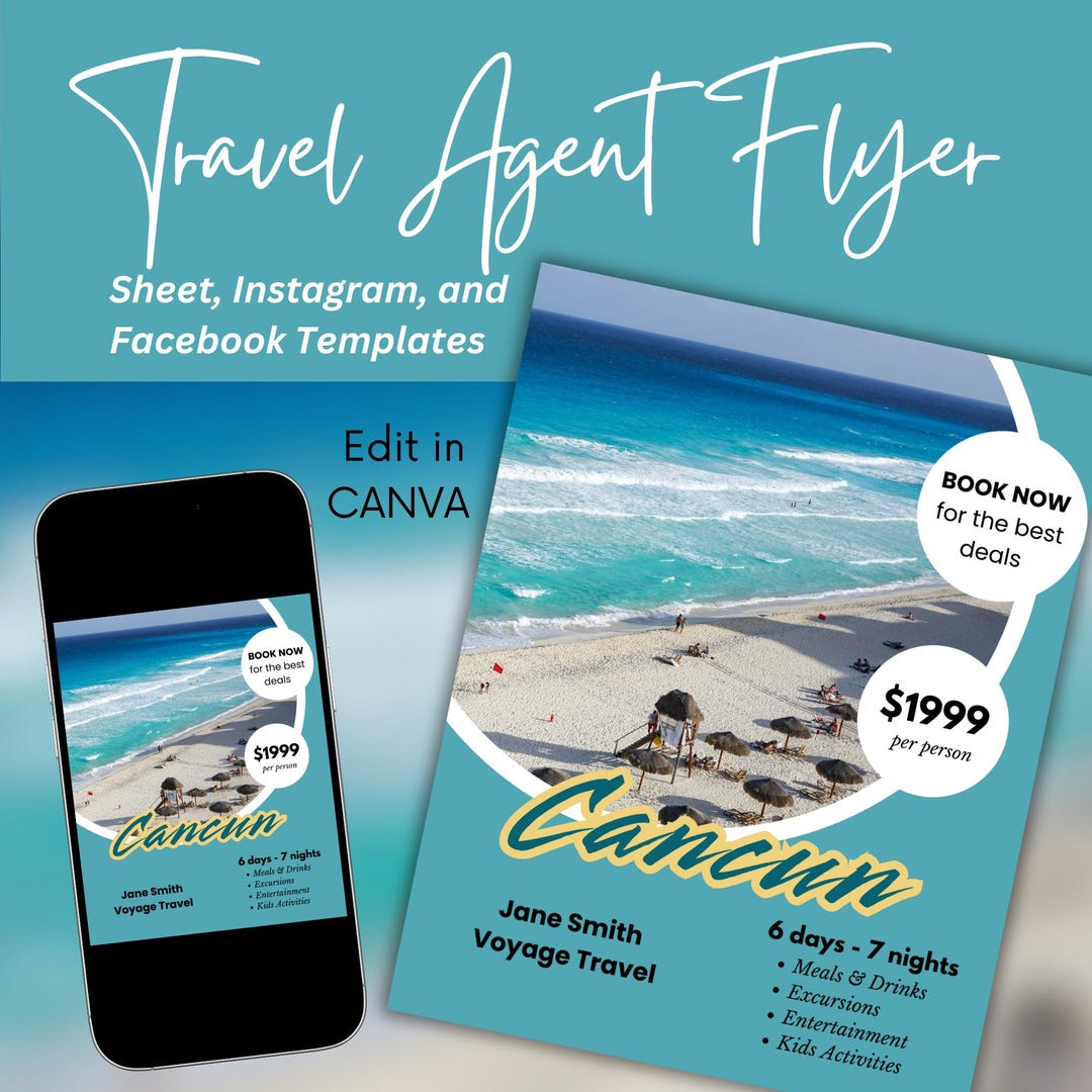 Travel Agent Introduction Flyer Template, Travel Agency Instagram and ...