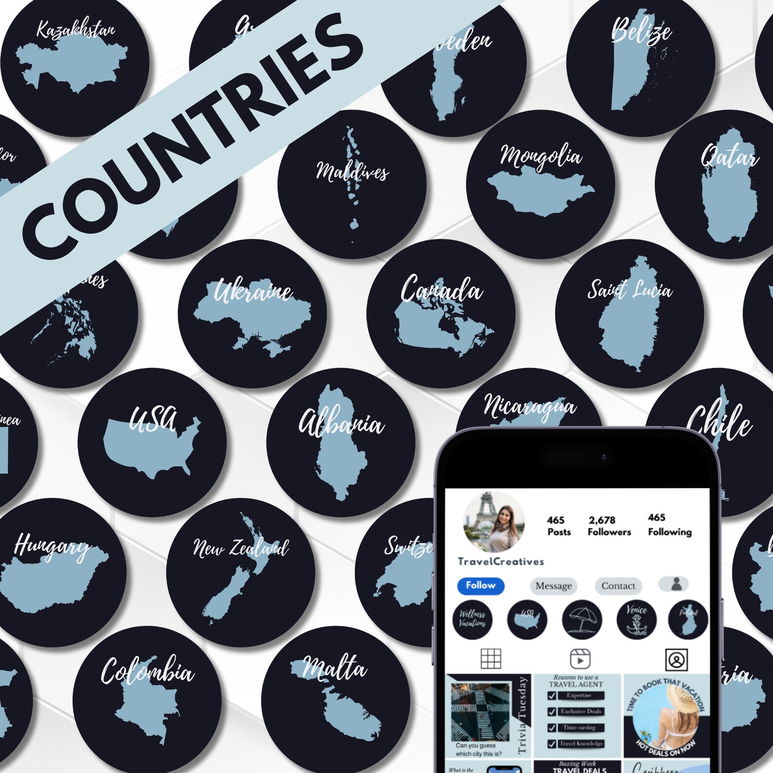 Travel Instagram Highlight Cover, Travel Highlight Cover Bundle ...
