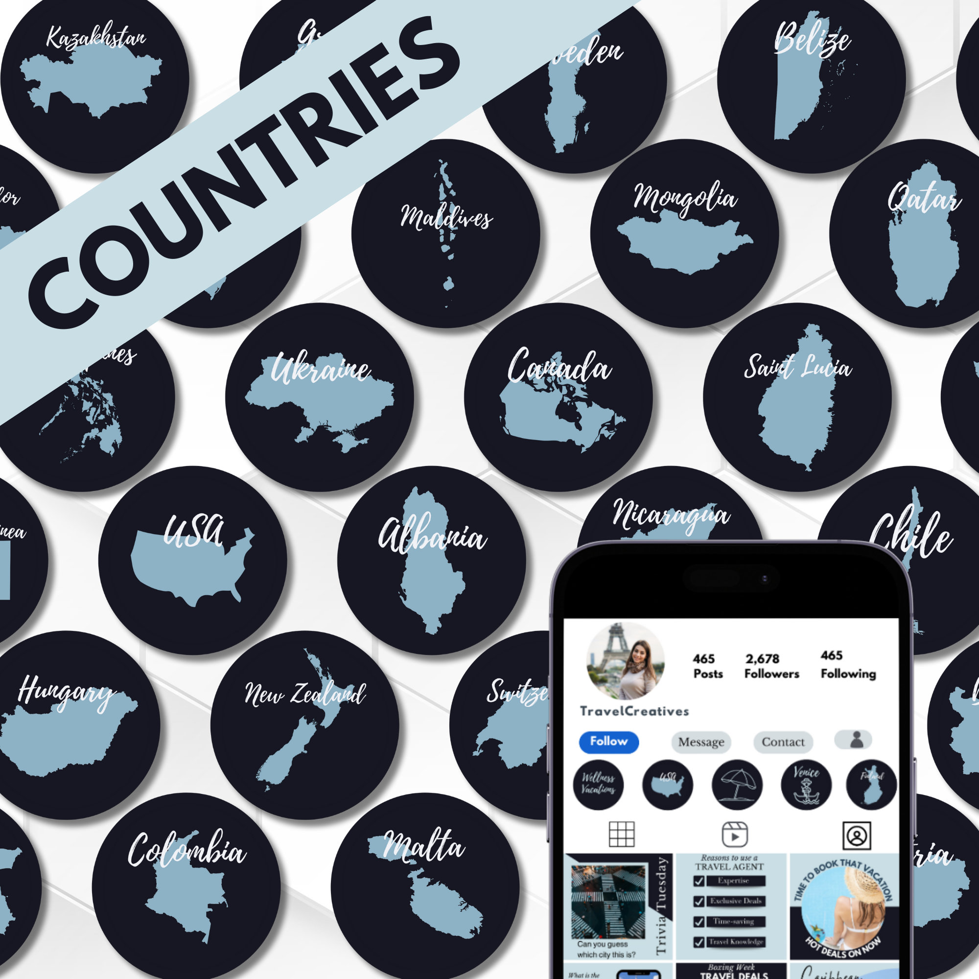 Travel Instagram Highlight Cover, Travel Highlight Cover Bundle ...