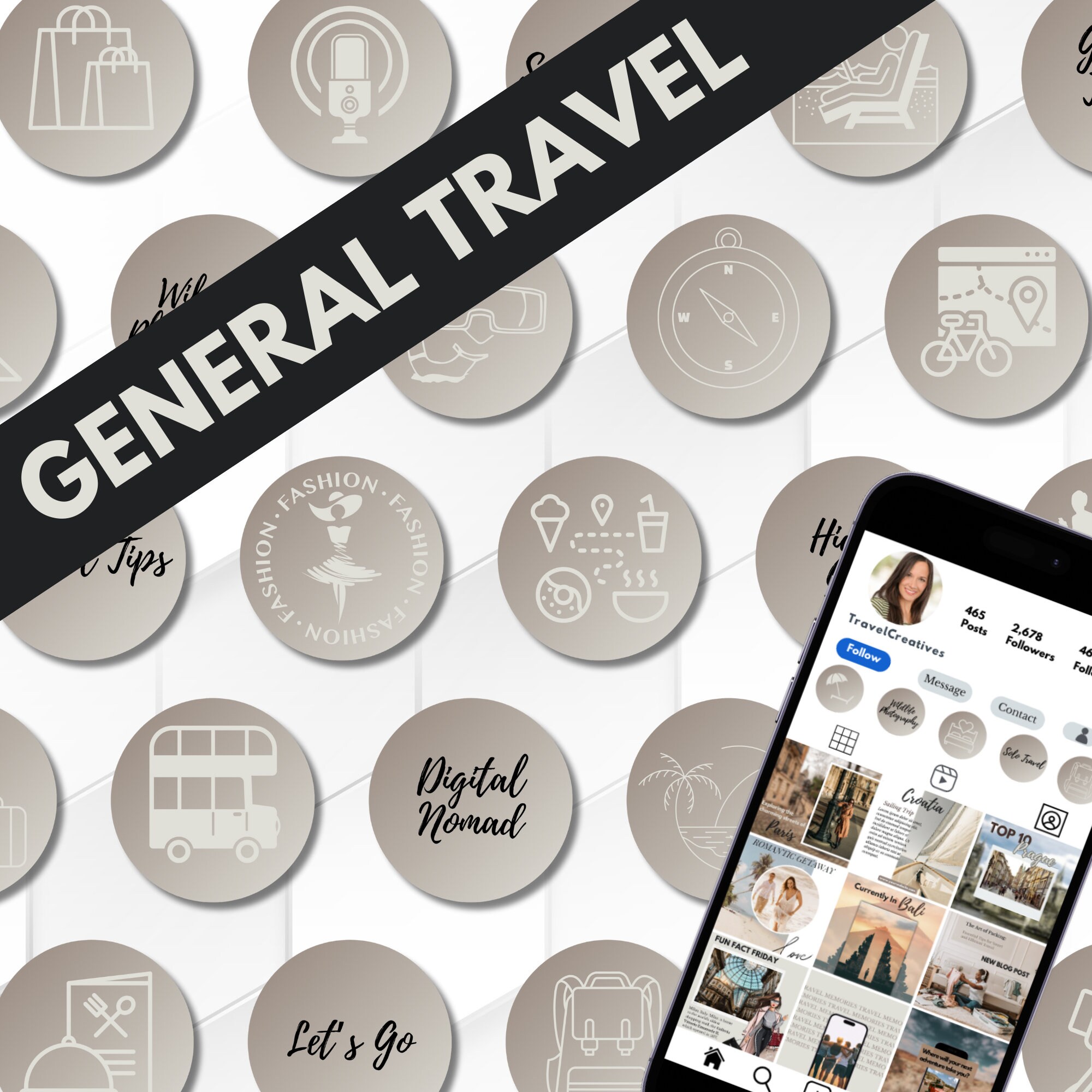 Travel Instagram Highlight Cover, Travel Highlight Cover Bundle ...