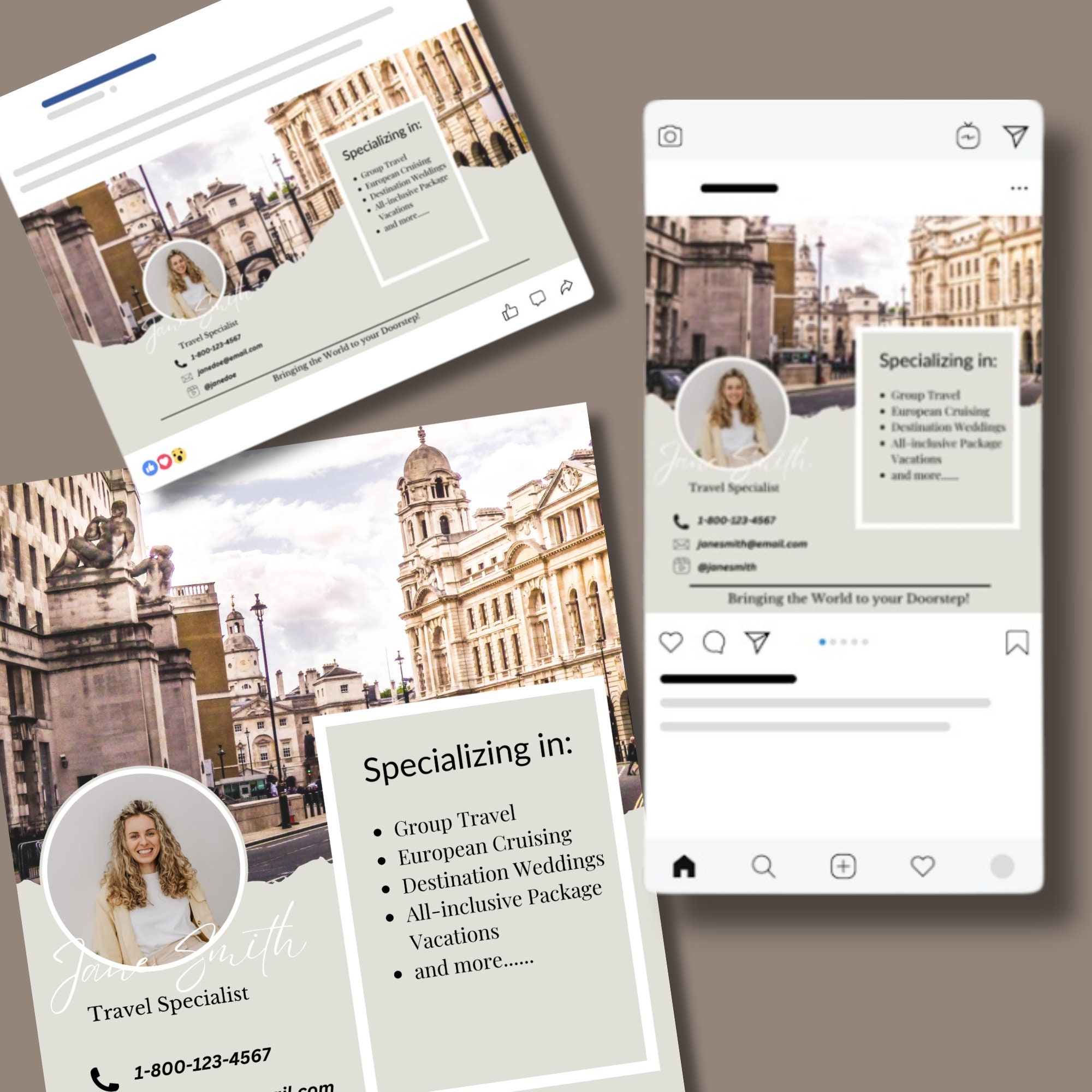 Travel Agent Introduction Flyer Template, New Travel Agency Instagram ...