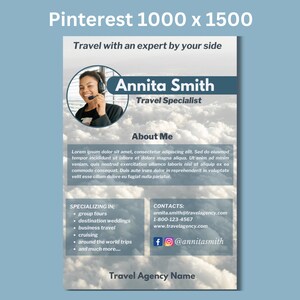 Travel Agent Introduction Flyer Canva Template, Travel Agency Instagram ...