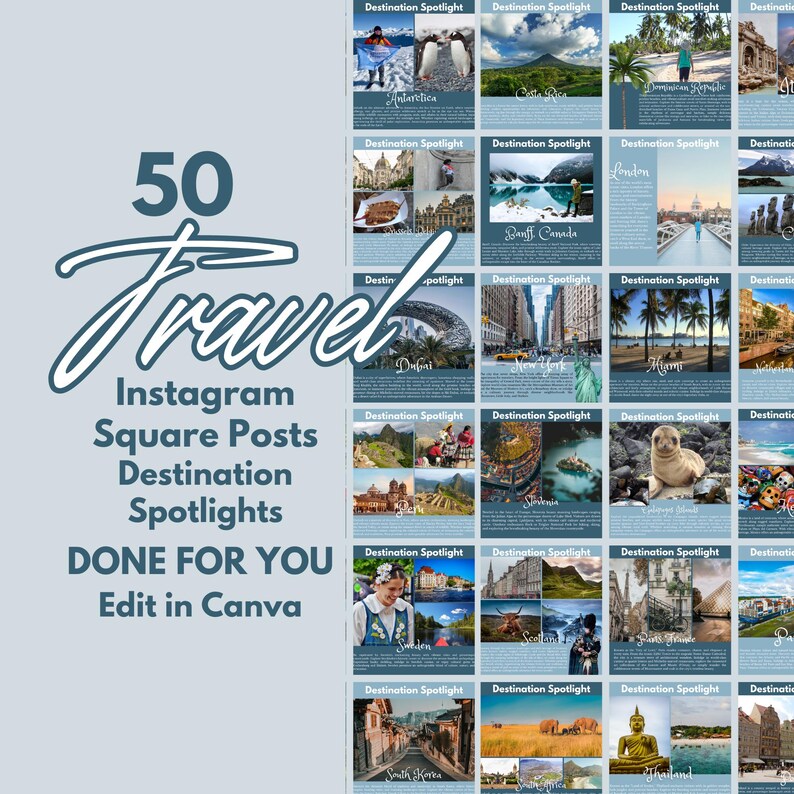 Travel Agent Instagram Post Template, Travel Social Media, Travel ...
