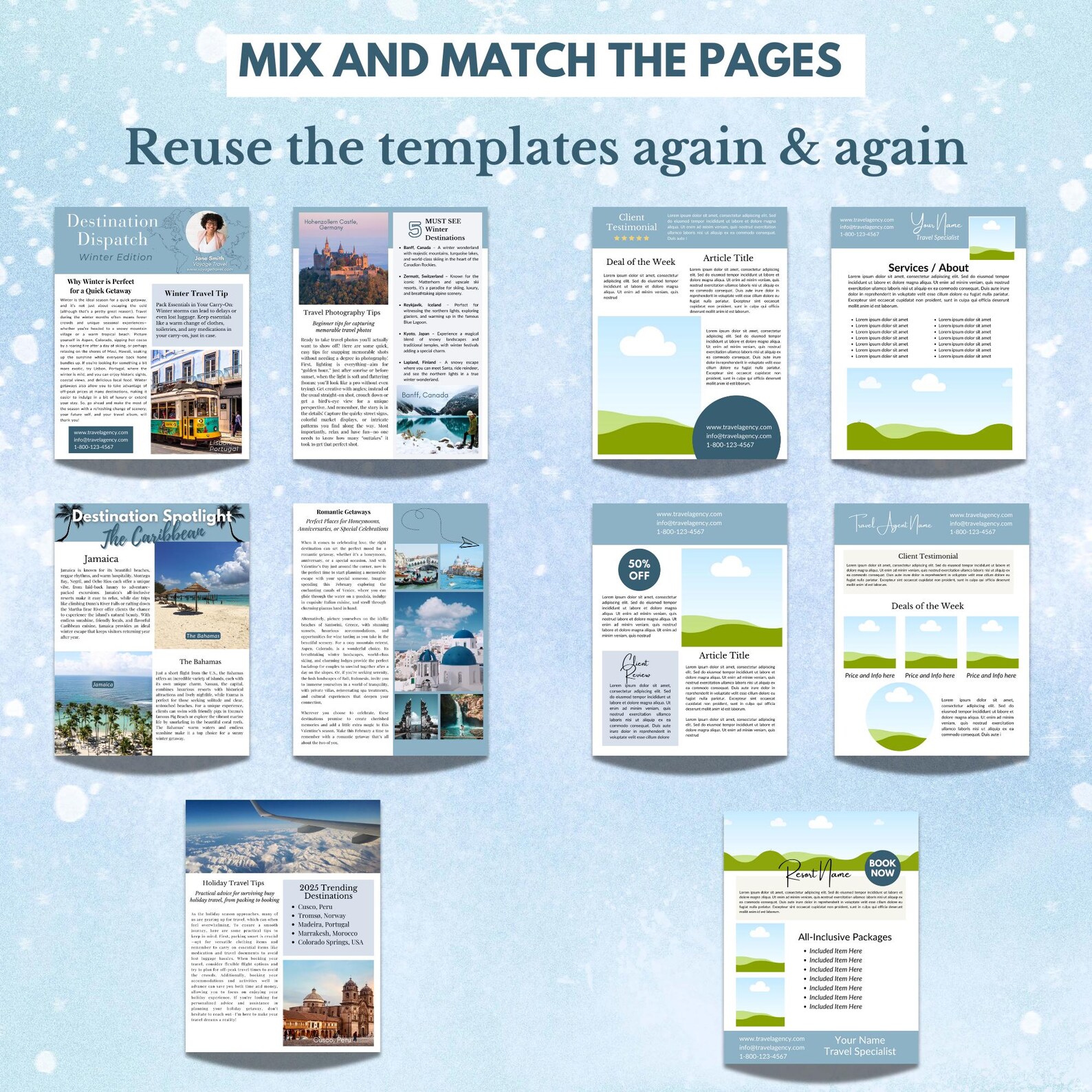Travel Agent Newsletter Canva Template, Travel Agency Marketing Email ...