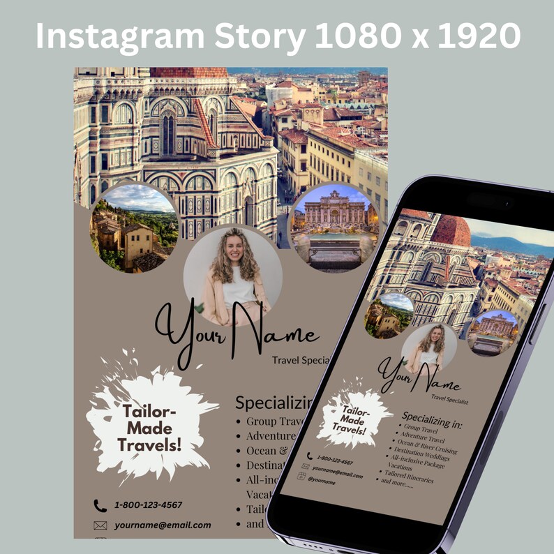 Travel Agent Introduction Flyer Template, Travel Agency Instagram and ...