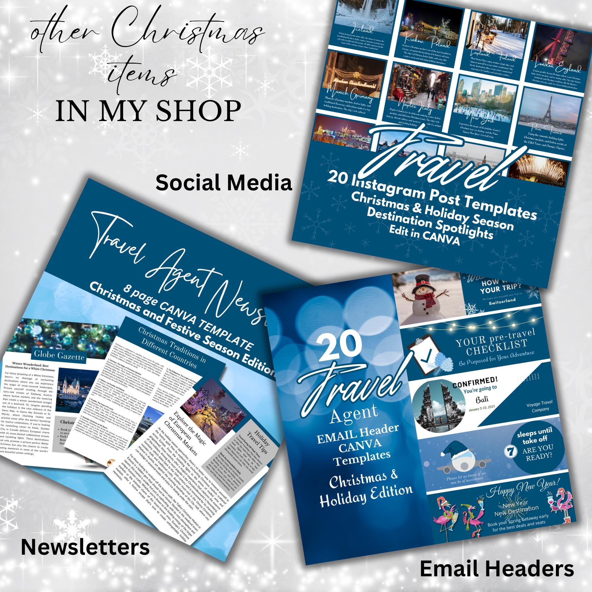 Travel Agent Christmas and Holiday Season Cards, Client Festive Thank ...
