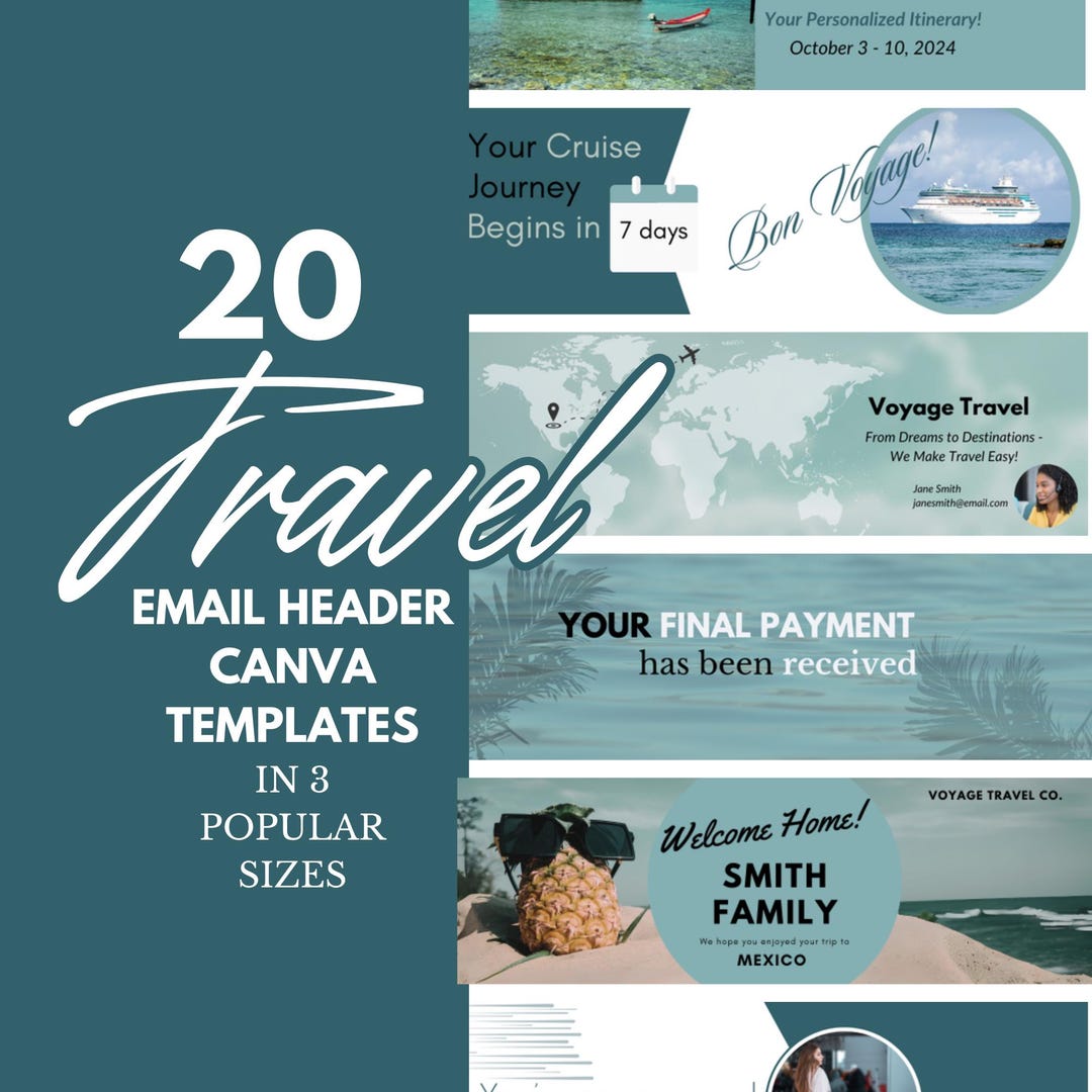 Travel Agent Email Banner Headers, Travel Agency Email Marketing, Fully ...