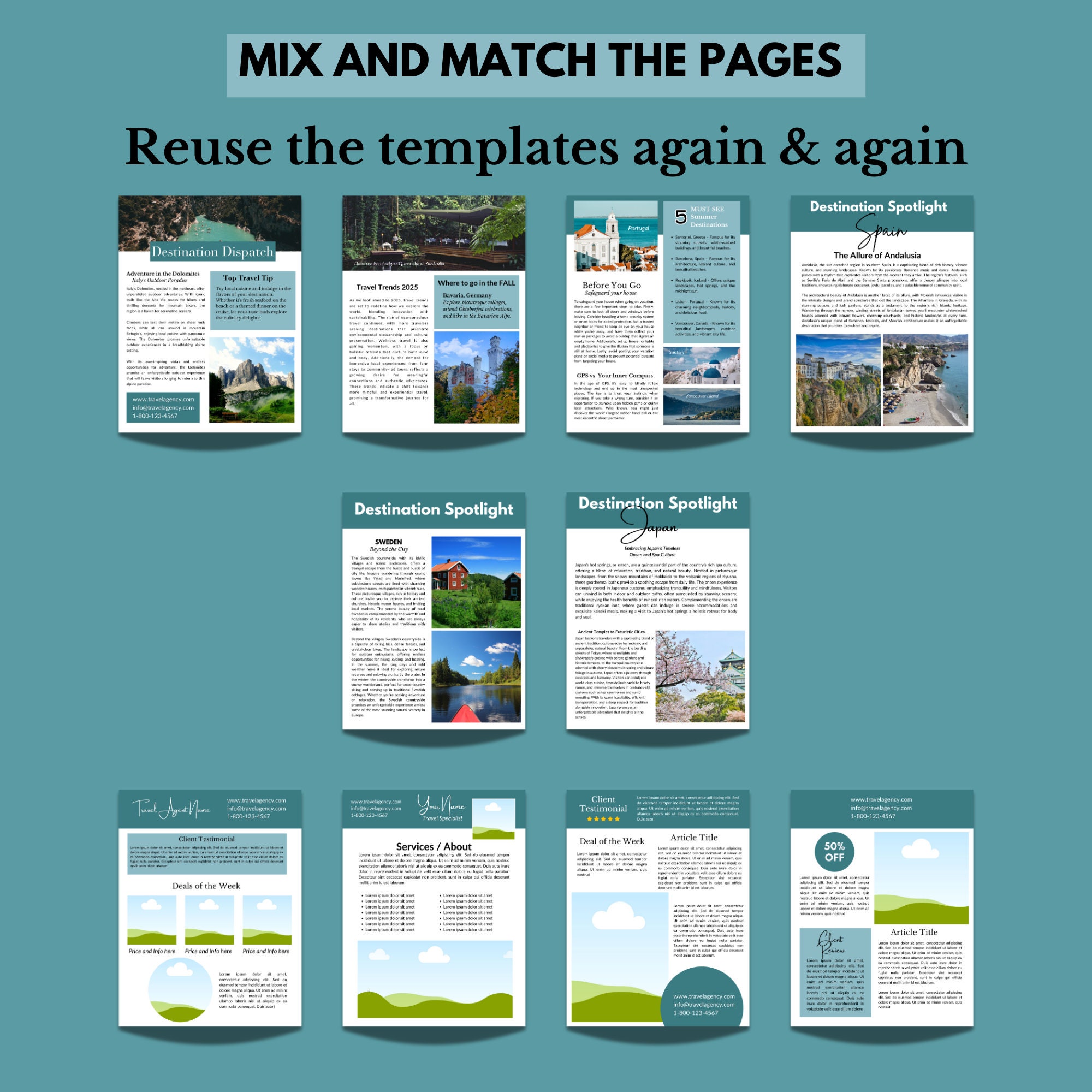 Travel Agent Newsletter Template, Travel Agency Marketing Content ...