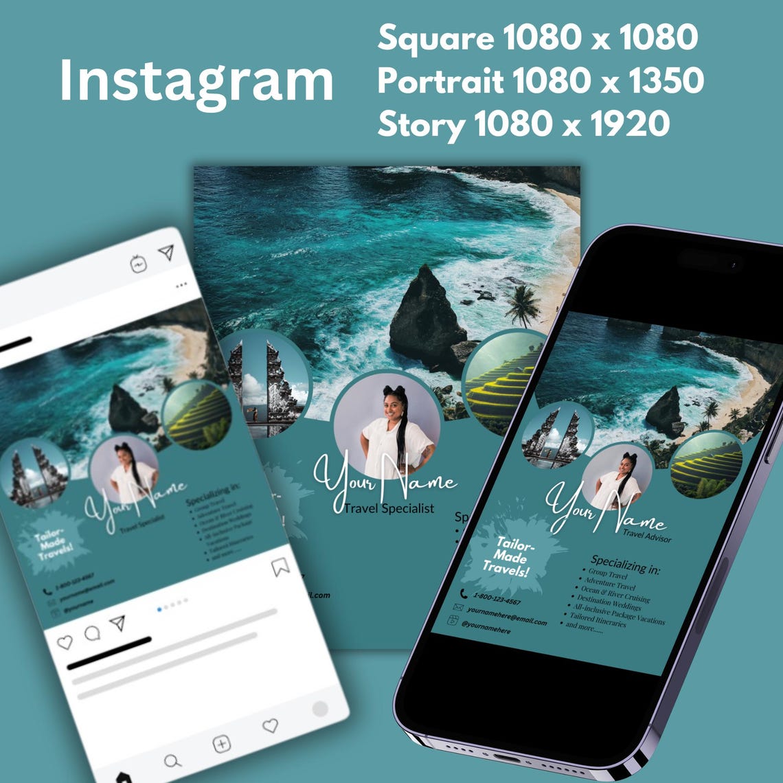 Travel Agent Introduction Flyer Template, Travel Agency Instagram and ...