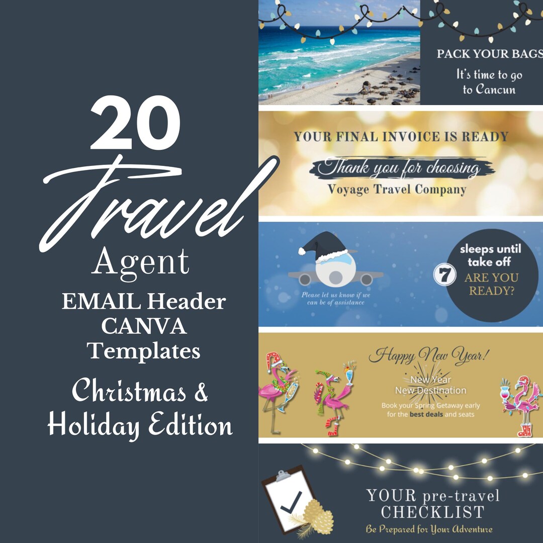 Travel Agent Email Header Template, Christmas and Holiday Season Banner ...