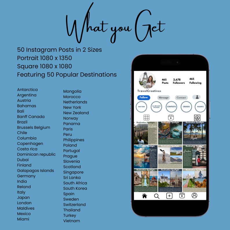 Travel Instagram Posts, Travel Done for You Content, Travel Agent ...