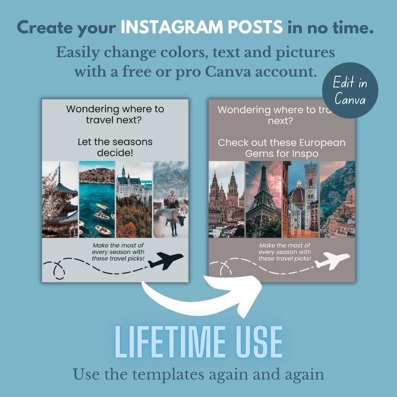 Travel Agent Instagram Carousel, Travel Social Media Content, Edit in ...