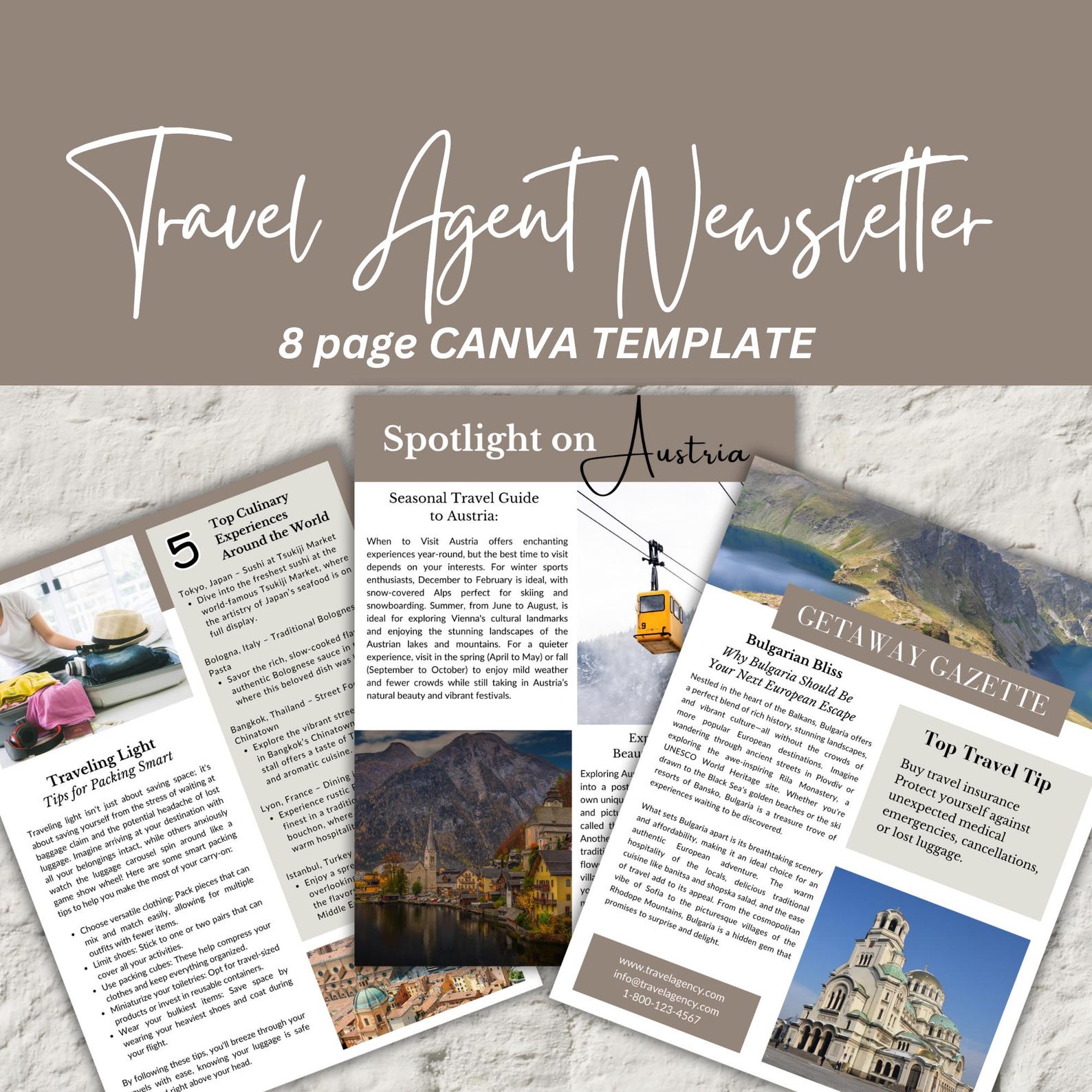 Travel Agent Newsletter Template, Travel Agency Marketing Content ...